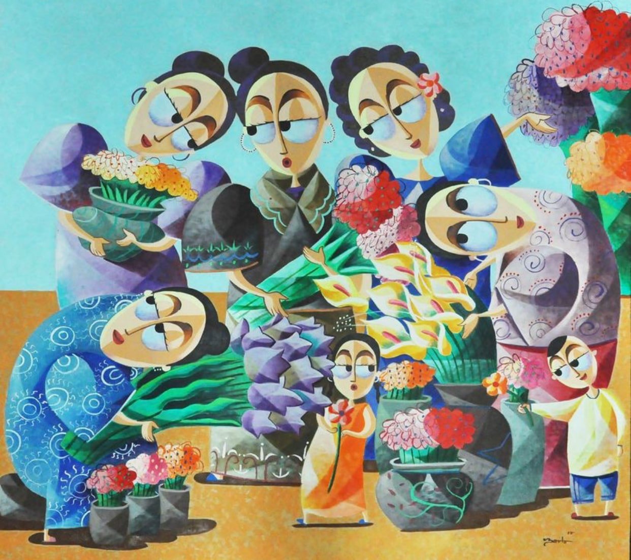 Flower Vendor by Jovan Benito - Art Circle Gallery
