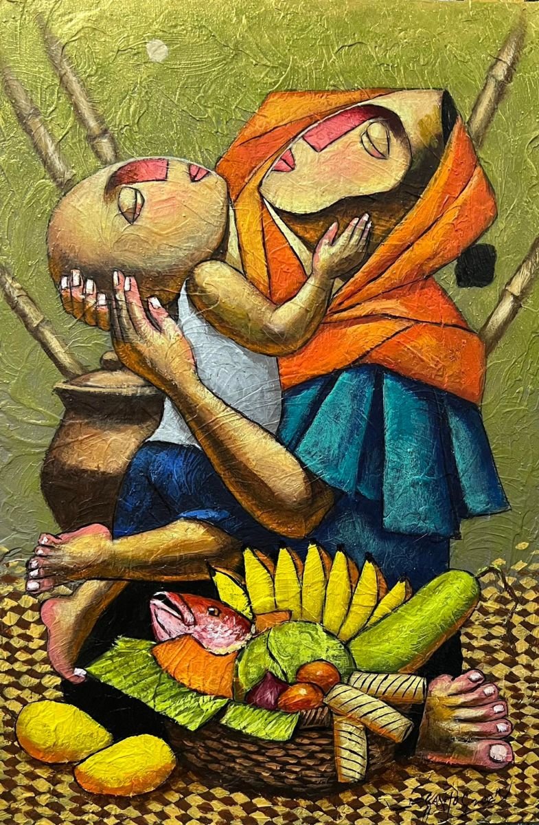Sa Piling ni Inay by Jess Santos - Art Circle Gallery