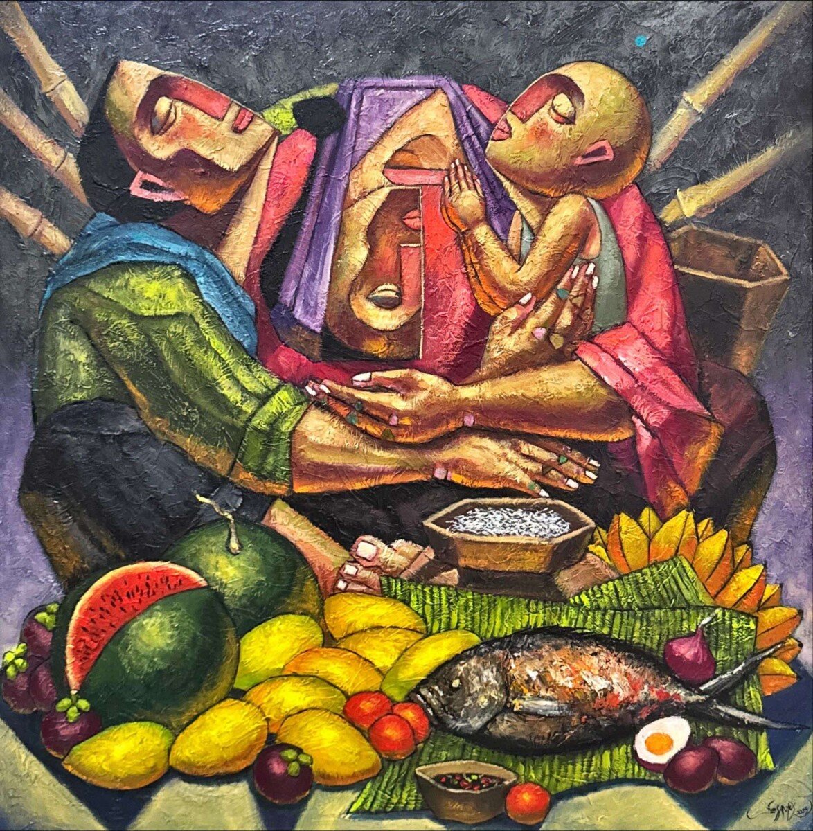 Pag-asa sa Hapag-Kainan by Jess Santos - Art Circle Gallery