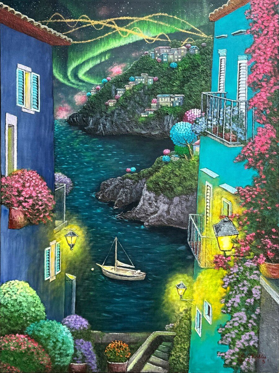 Anchored Below The Dancing Sky by Leo Robles - Art Circle Gallery
